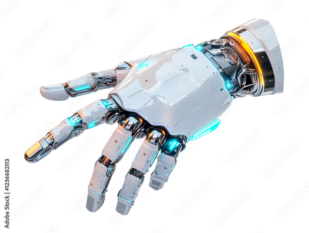 3d rendering robotic hand or cyborg hand finger point, Robotic hand ...