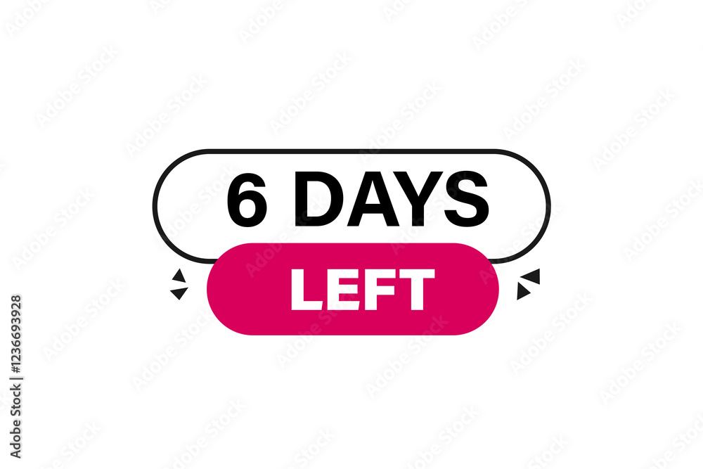 6 days left, or to go sale countdown vector symbol, clock, time ...
