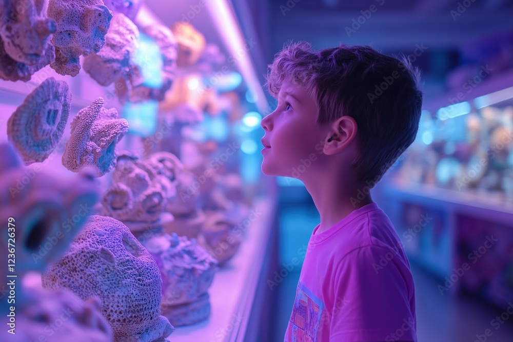 Exploring ancient maritime displays with vibrant coral exhibits at a ...