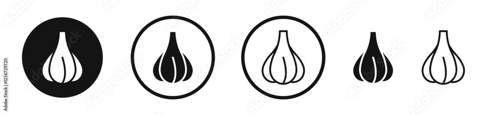 Garlic icon set. vector icons for apps and website ui design Stock ...