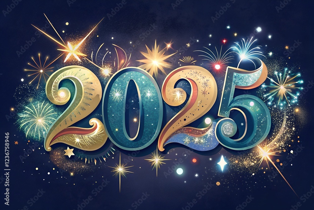 2025 Template, 2025 Illustration, Modern 2025 Design, Creative 2025 ...