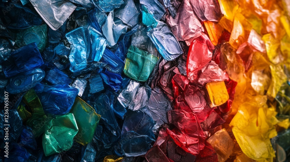 Colorful recycled plastic granules showcasing eco-friendly materials ...