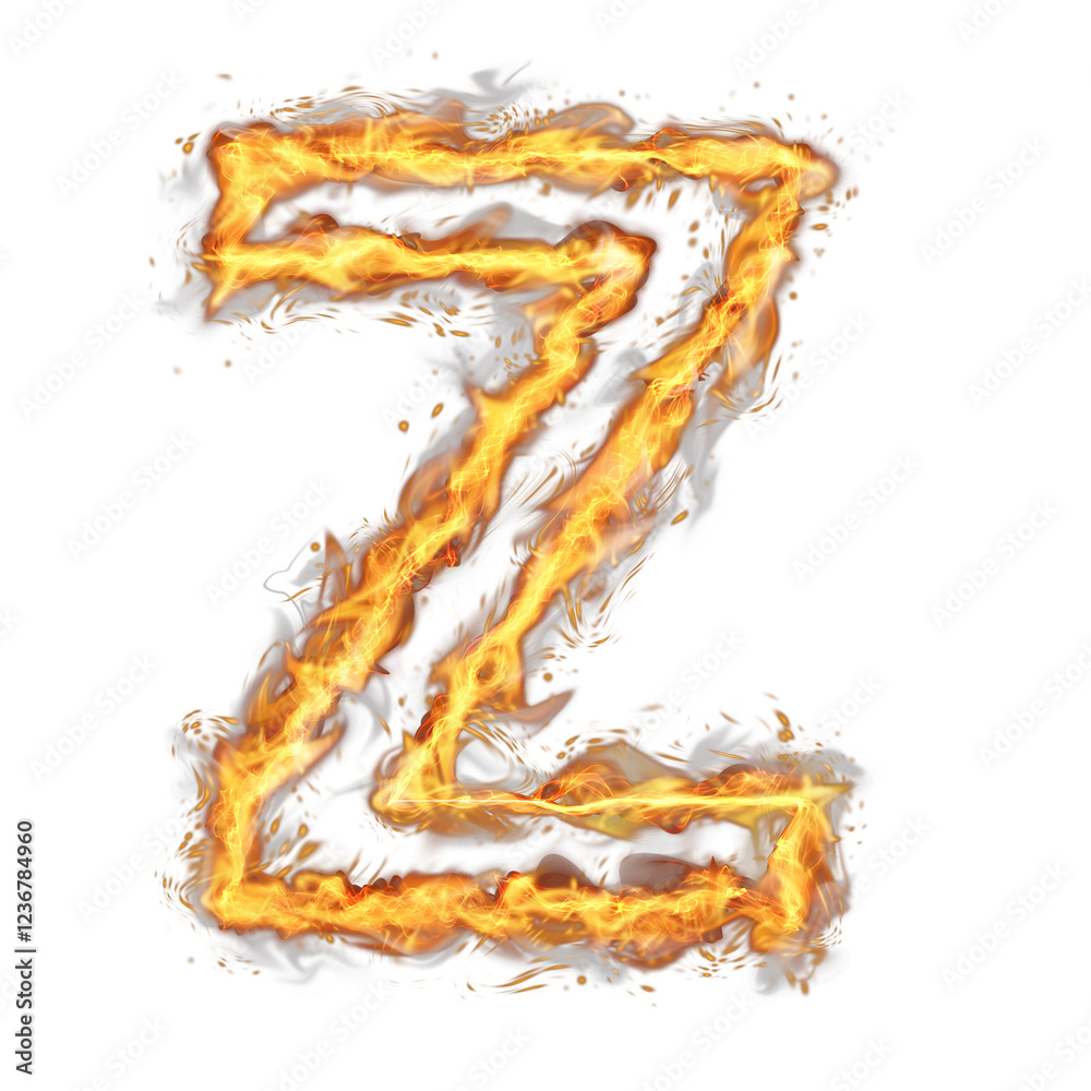 Blazing Fire Letters Z – Realistic Flaming Alphabet Transparent PNG ...
