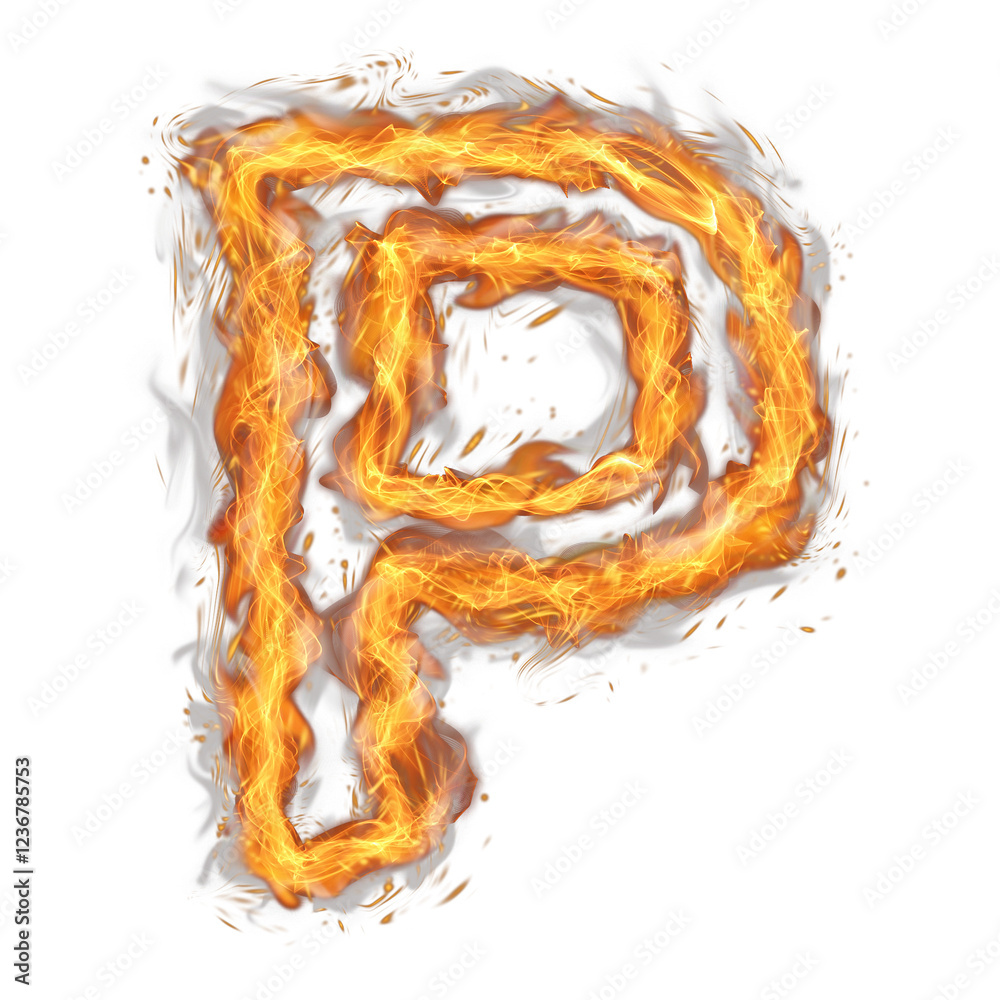 Blazing Fire Letters P – Realistic Flaming Alphabet Transparent PNG ...