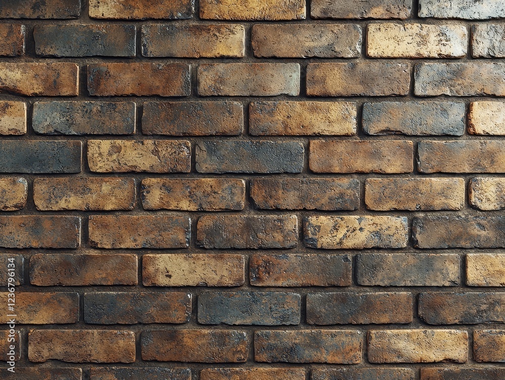 Foto de Stock Rustic brick wall texture in neutral tones for urban ...