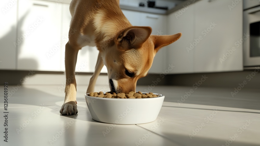 Dog Eating Food: Cute and Hungry Pups at Mealtime, Kibble, Bowl ...