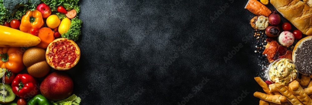 Healthy vs. Unhealthy Food Choices. Stock Photo | Adobe Stock