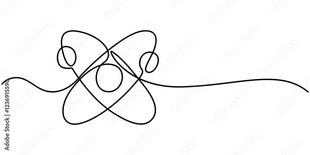 Continuous Line Drawing of Science Icon. Hand Drawn Symbol Vector ...