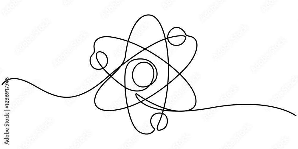 Continuous Line Drawing of Science Icon. Hand Drawn Symbol Vector ...