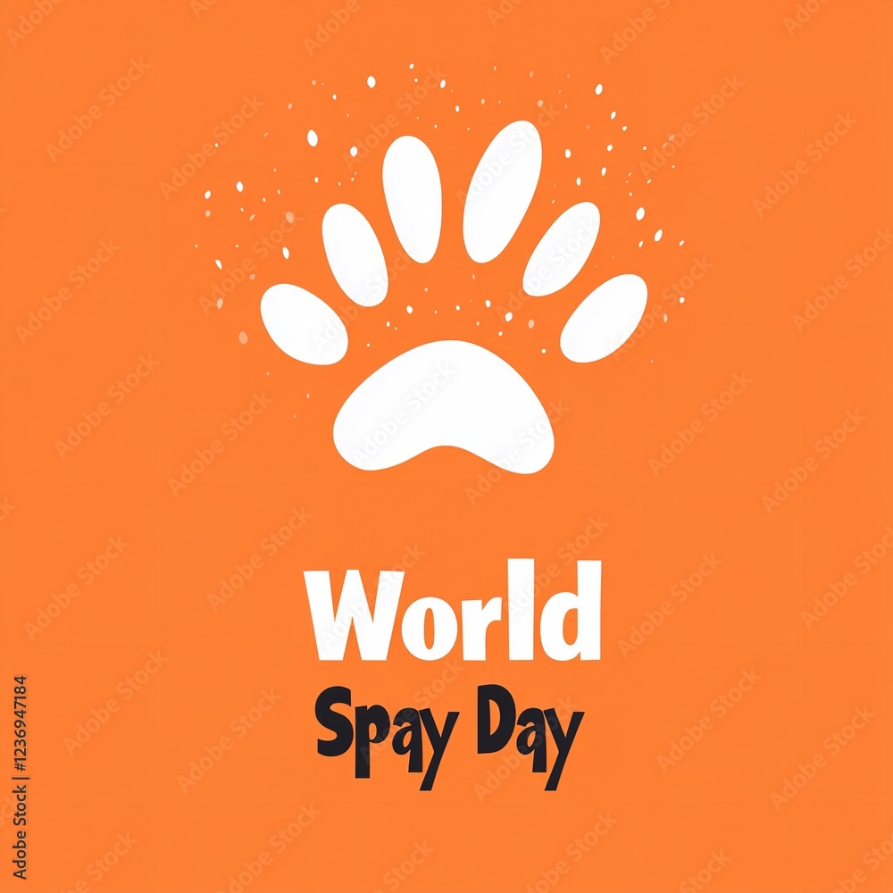 World Spay Day logo with cascading text, cat paw print heart symbol ...