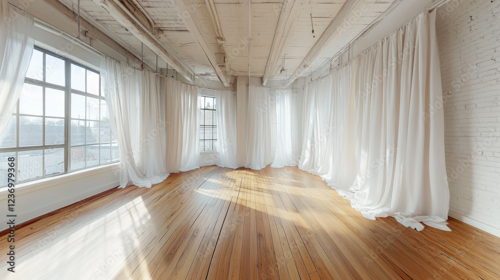 full 360 degree panorama environment map of empty bright studio ...