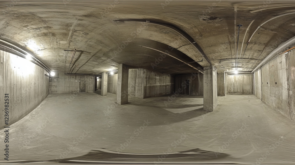 360 degree full panorama environment map of abstract dark concrete ...