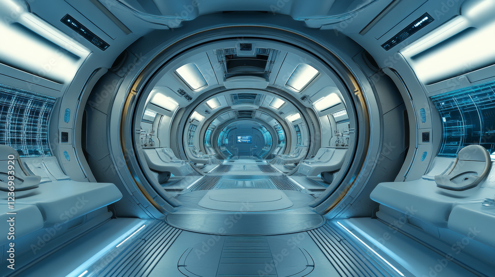 360 degree full panorama environment map of bright futuristic ...