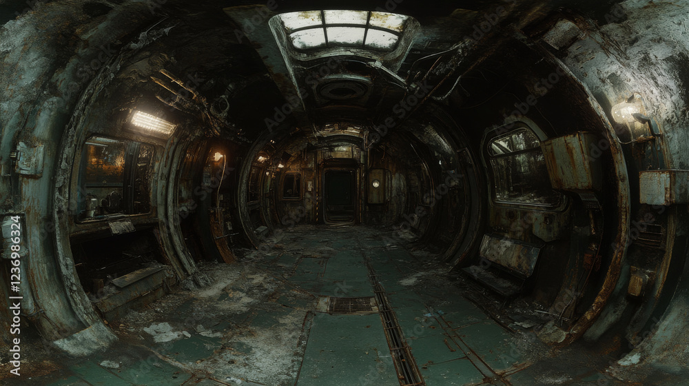 360 degree full panorama environment map of dark modern futuristic ...