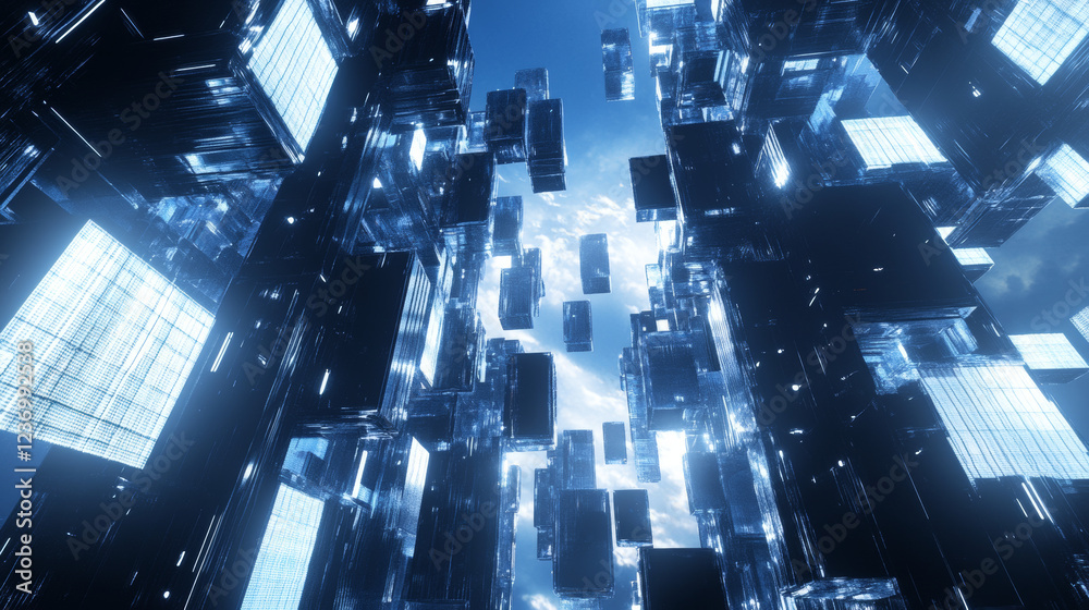 360 degree full panorama environment map of future architecture studio ...