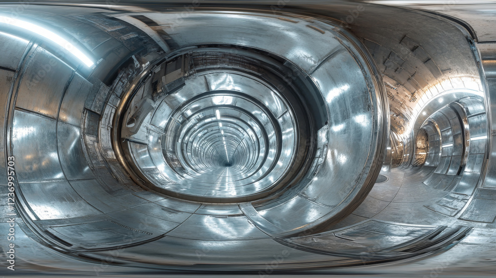 360 degree full panorama environment map of futuristic space tunnel ...