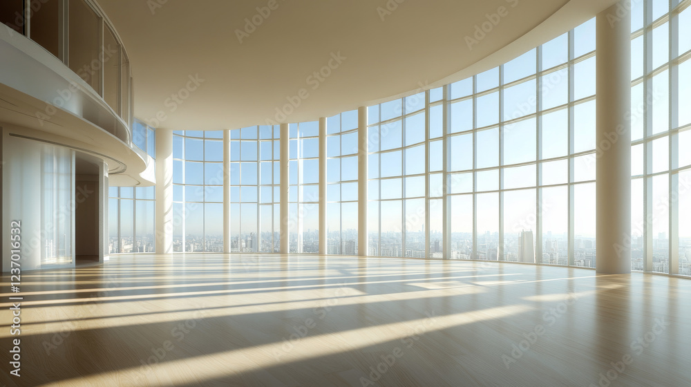 Brightly illuminated large room 360 panorama vr environment map. 3D ...