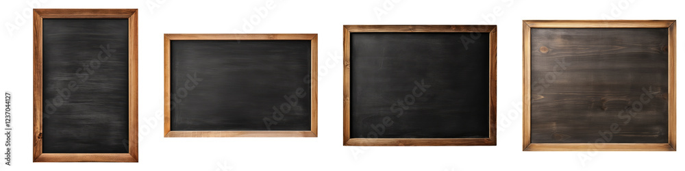Wooden frame chalkboard isolated on transparent background, PNG, Set of ...