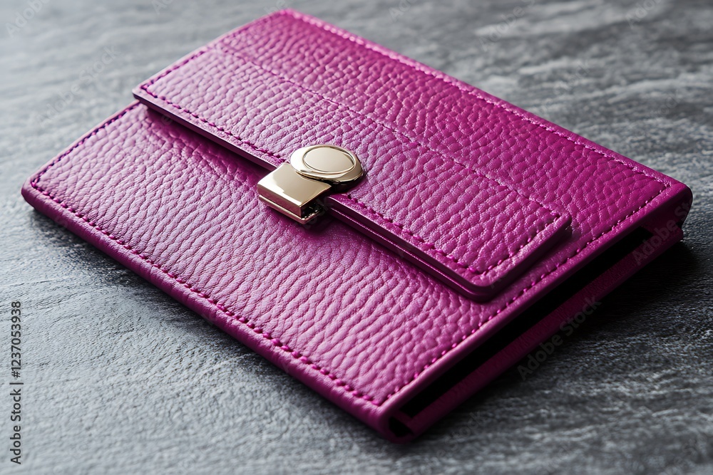 Luxurious magenta leather checkbook cover with a secure clasp and ...