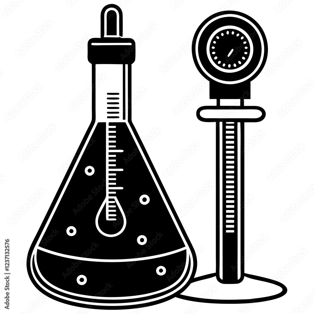 Vektor pH Meter Laboratory Research Vector | Clipart, Line Art ...