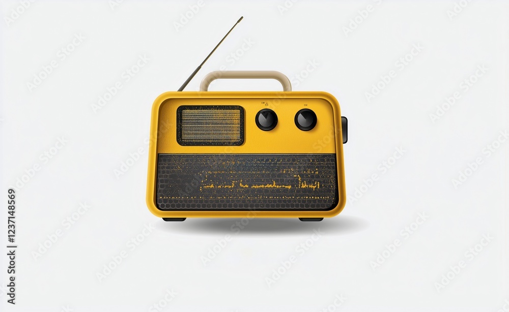 Vintage Yellow Radio: Retro Electronics, Classic Audio Device ...