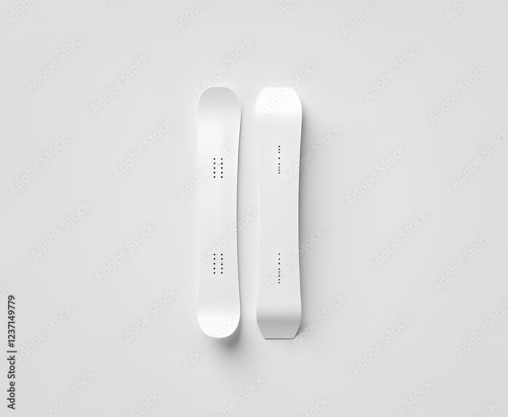 Ilustración de Stock Blank white snowboard design mockup isolated ...