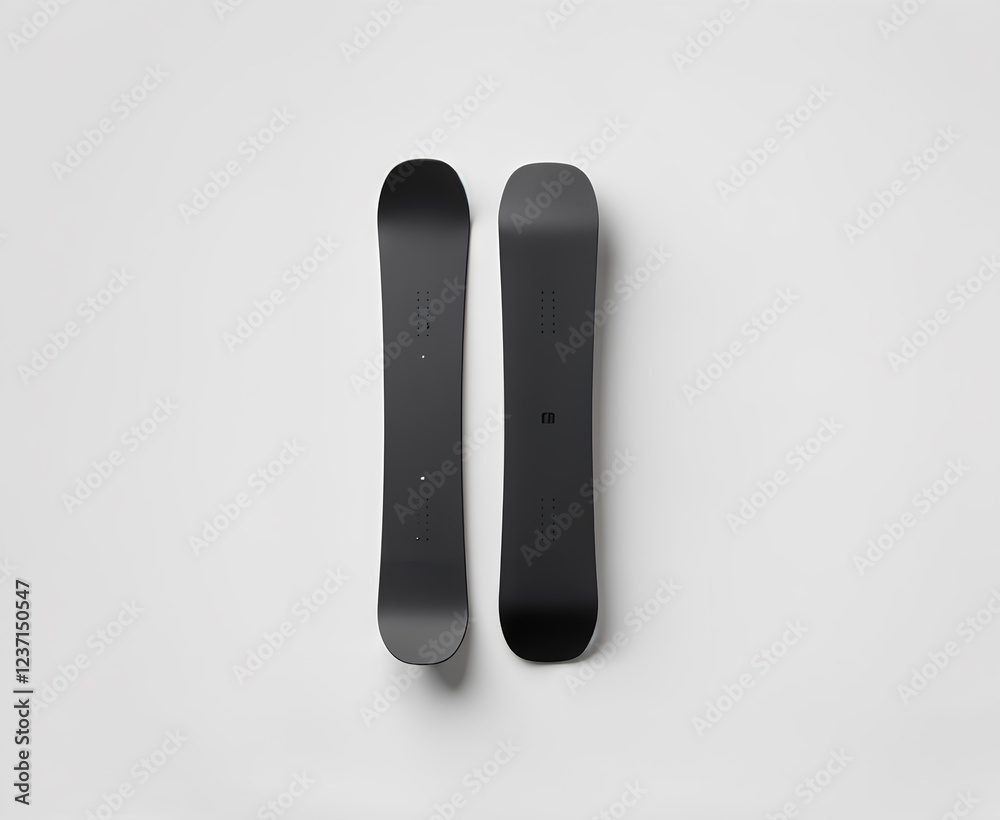Stock-Illustration „Blank black snowboard design mockup isolated, front ...