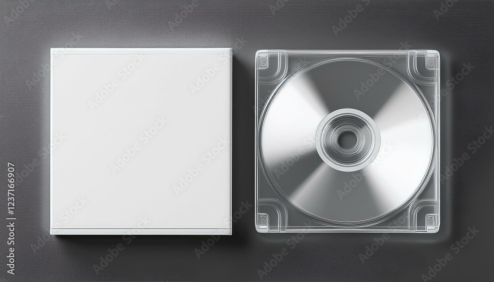 blank white transparent cd case mockup closed top view 3d rendering ...