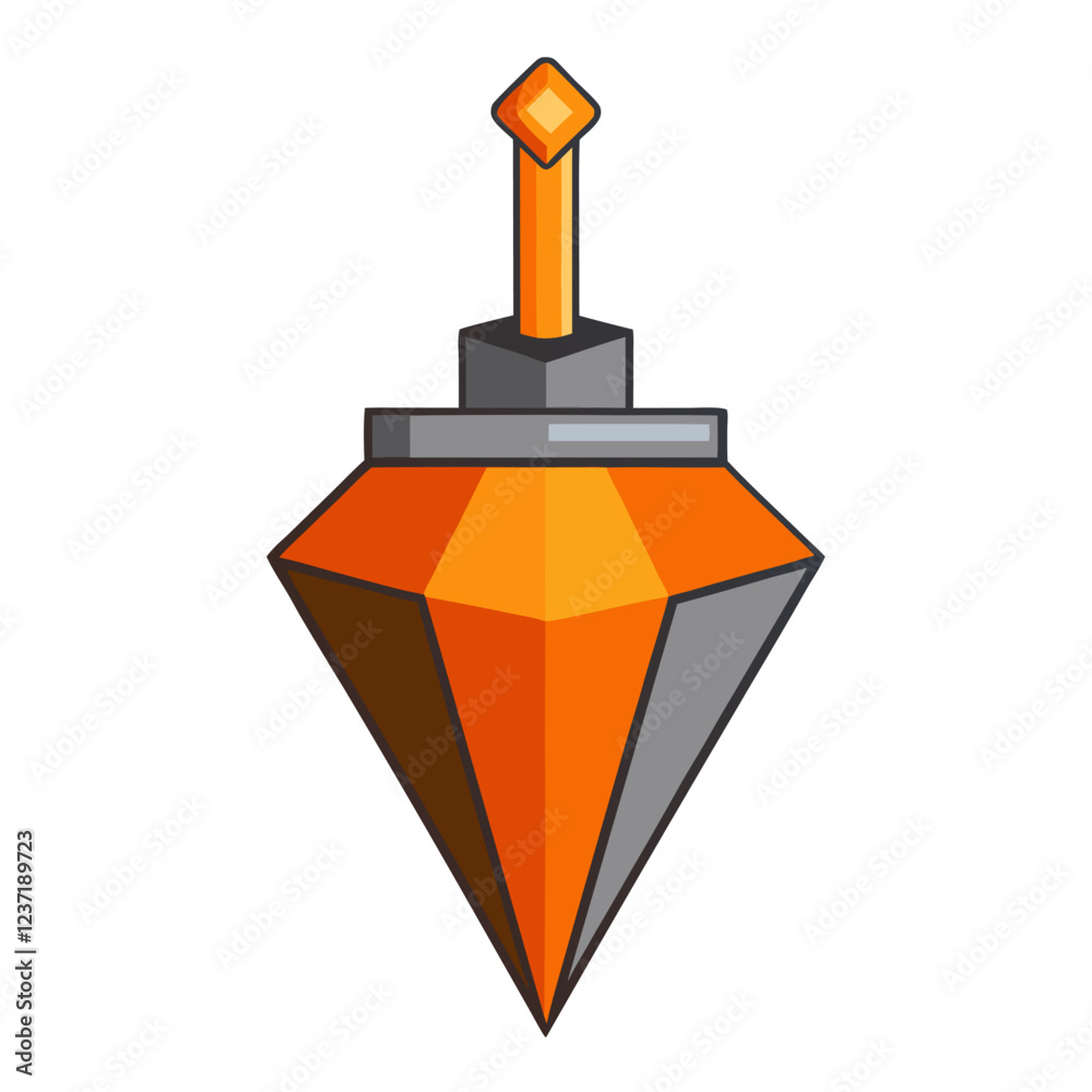 Plumb Bob Construction Tool Vector | Clipart, Cartoon & Line Art ...
