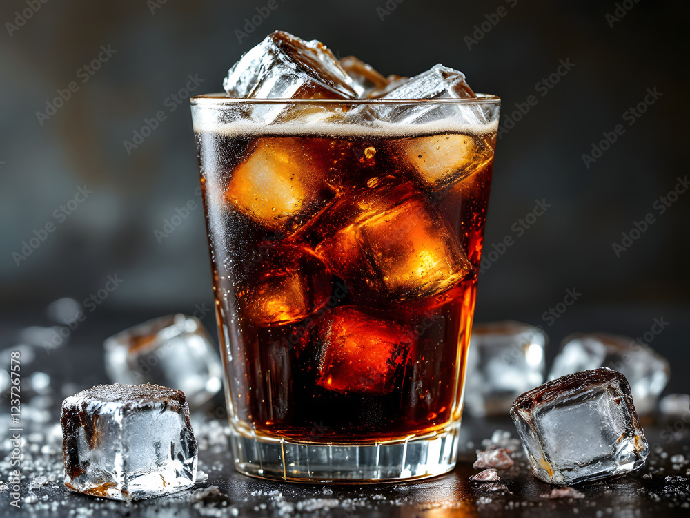 Drink, cola, beverage, glass, ice, cold, refreshing, bubbles, fizzy ...
