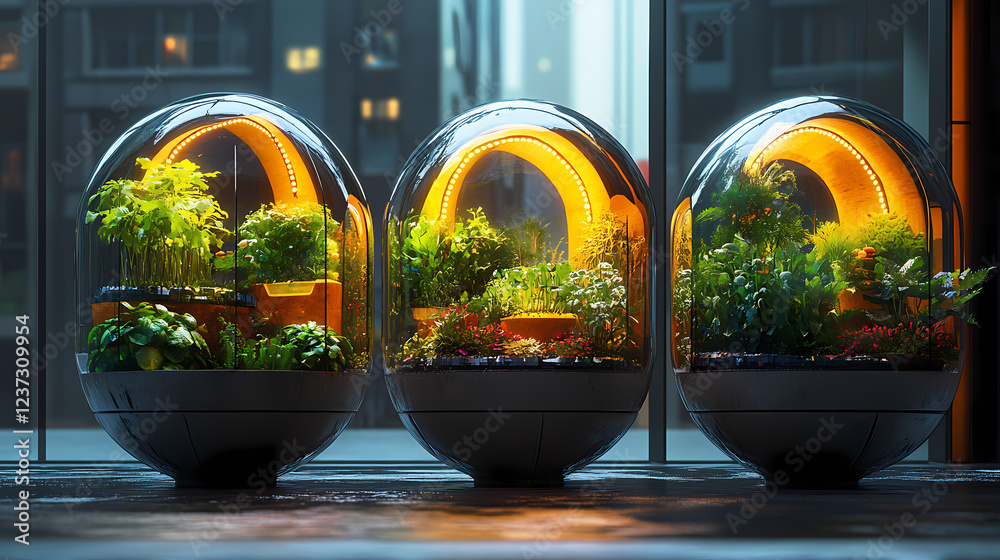 Transforming urban spacesvertical farming pods in solarpunk skyscrapers ...