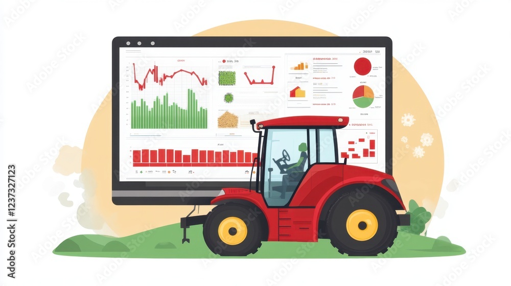Foto de Stock Predictive farm analytics tools visualizing key ... Foto de Stock Predictive farm analytics tools visualizing key ...