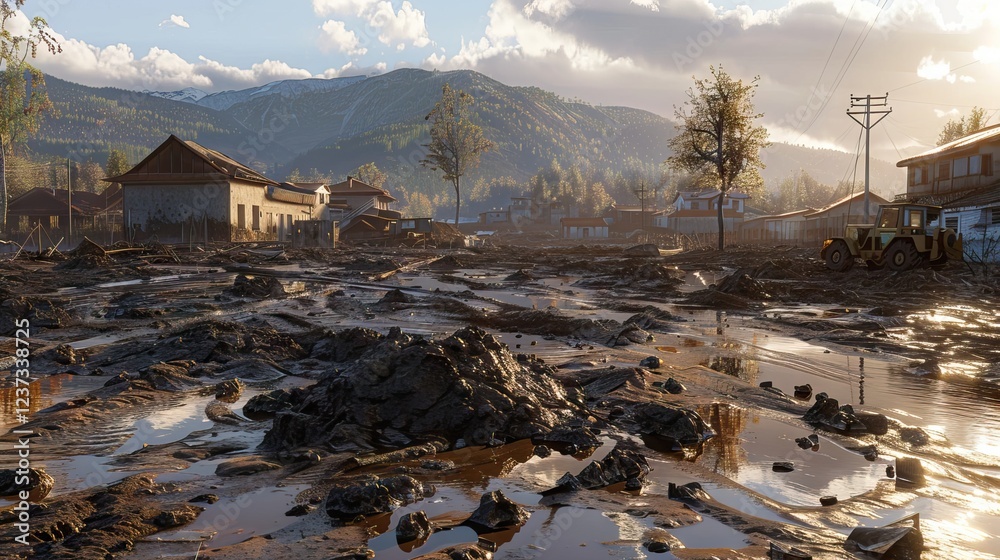 natural disasters global storms with heavy winds and flooded streets ...