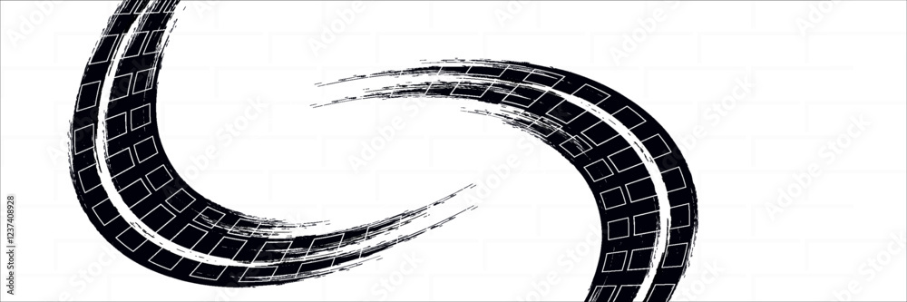 Tire tread marks, wheel textures, tire marks - car racing, motocross ...