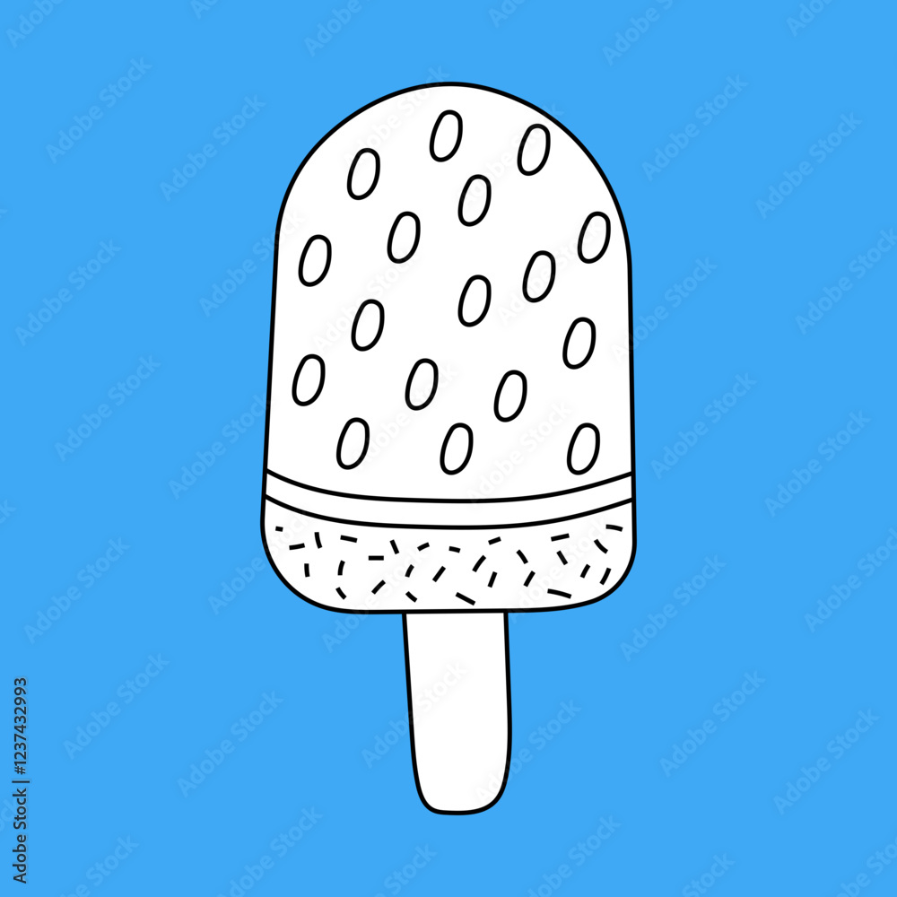 Cartoon Ice Cream Clipart: Doodle Ice Cream Clipart: Black & White Hand ...