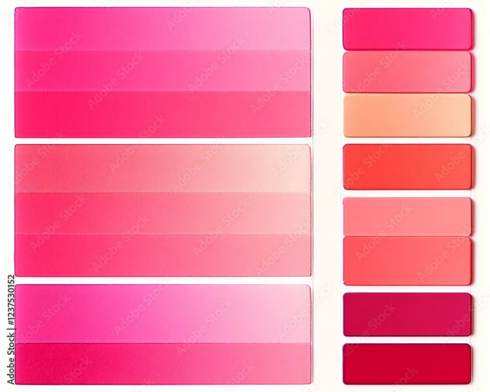 Pink color palette swatches; gradient shades; design resource ...