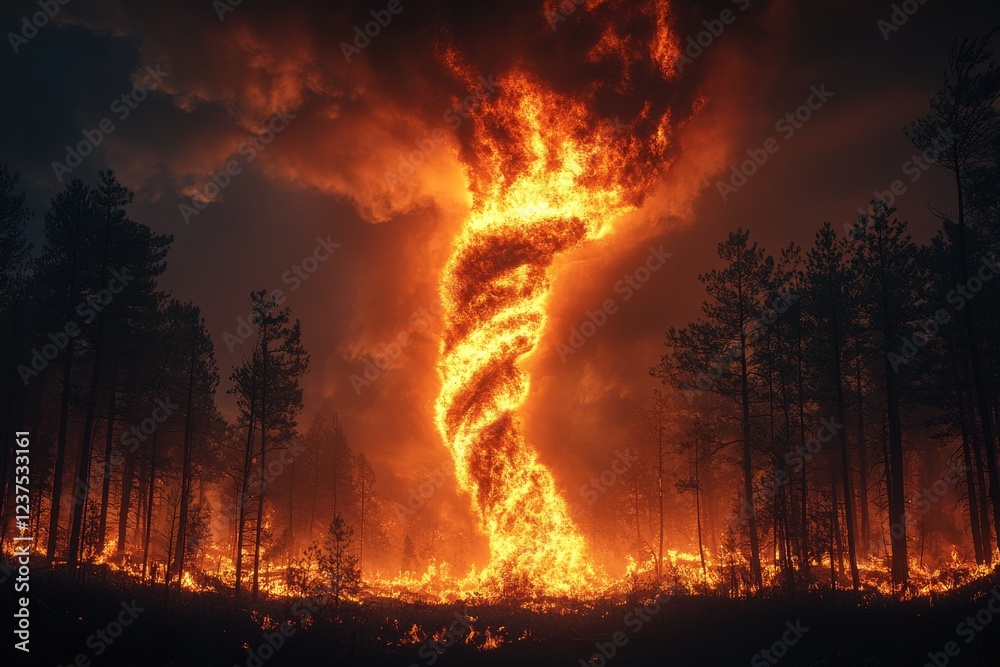 Terrifying Fire Tornado Engulfs Landscape in Destructive Whirlwind of ...