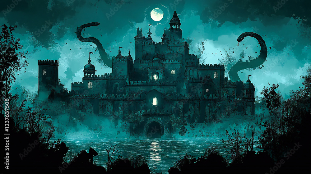 Ilustración de Stock Image of Nagaloka, the ancient Indian city of ...