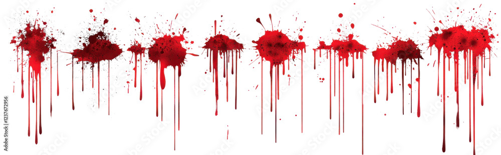 blood splatter dripping effect - on transparent background Stock ...