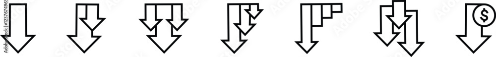 Decrease icon in Line set. isolated on transparent background Contains ...