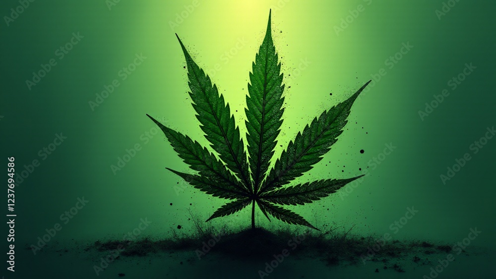 Marijuana dissolving into pixels, symbolizing deconstruction and loss ...