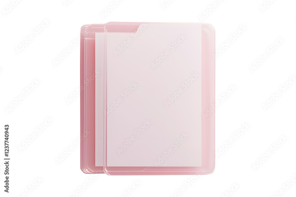 Minimalist light pink of transparent white plastic file folder design ...