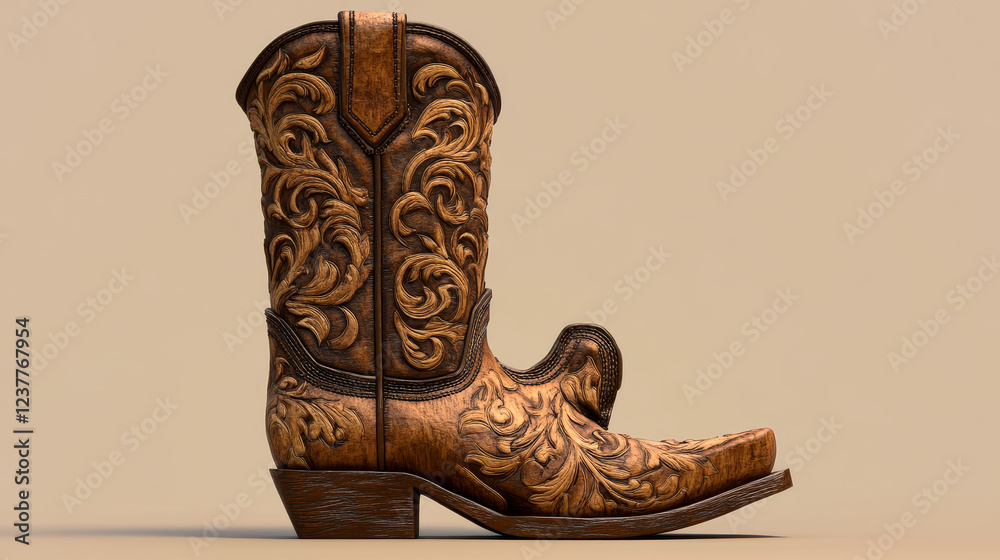 Letter L cowboy boot font, wild west typeface, western type, sheriff ...