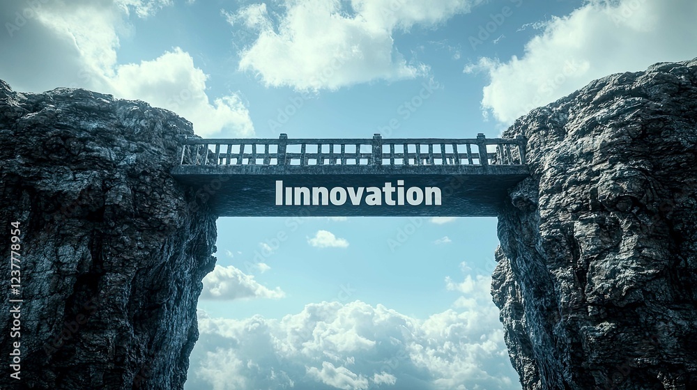 Innovation: A Bridge to the Future. Concept image depicting a bridge ...