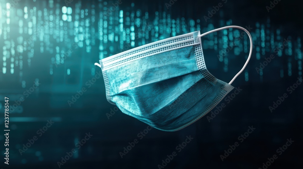 Identity theft cybercrime verification concept. A floating blue ...