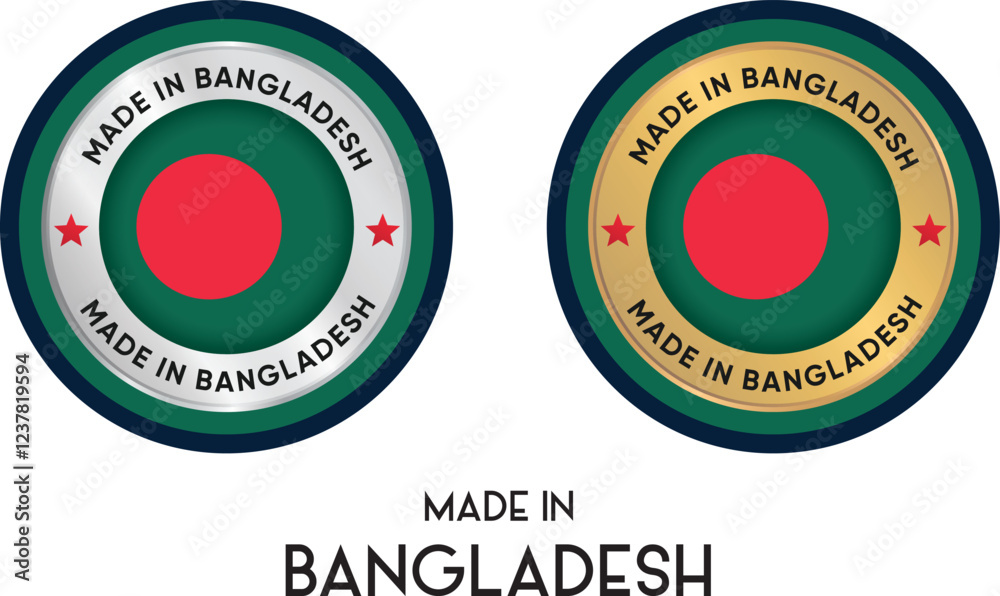 Made in Bangladesh. Premium labels, stickers, pointer, badge and symbol ...