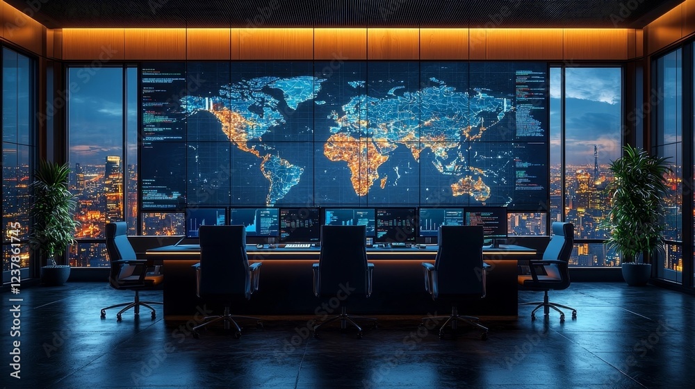 Sleek AI Driven Logistics Control Room Monitoring Global Supply Chains ...