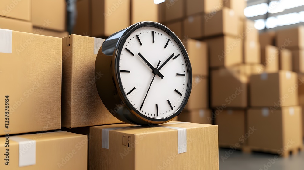 Time Sensitive Delivery Service Warehouse Clock Boxes Cargo Stock ...