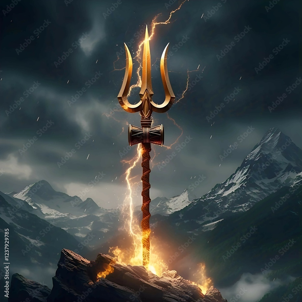 Lord Shiva Indian God of Hindu, Mahadev with trisul vector illustration ...