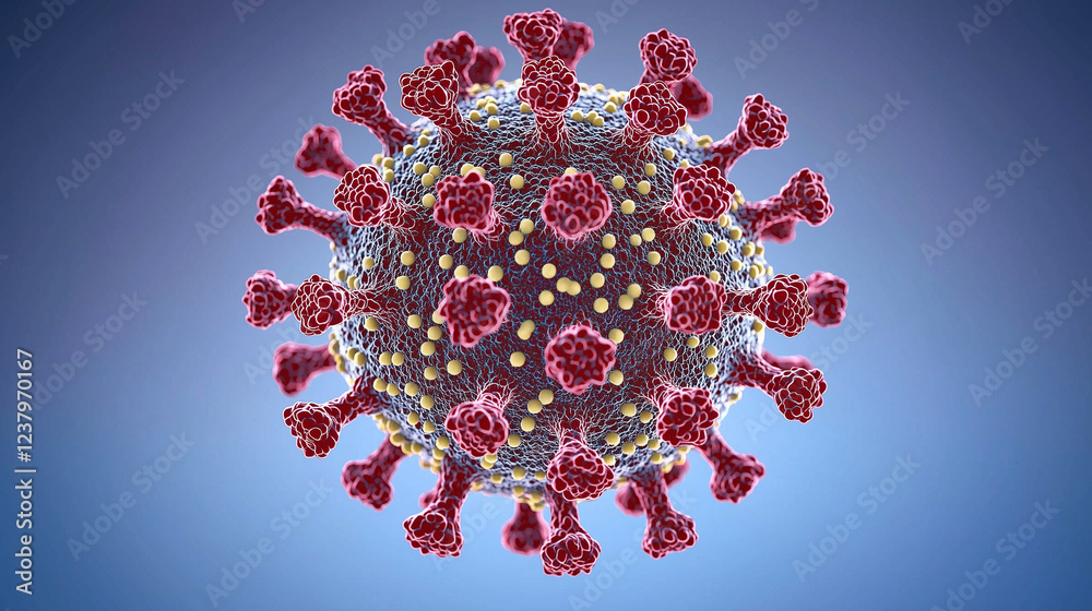 High-resolution 3D model of a coronavirus particle with spike proteins ...